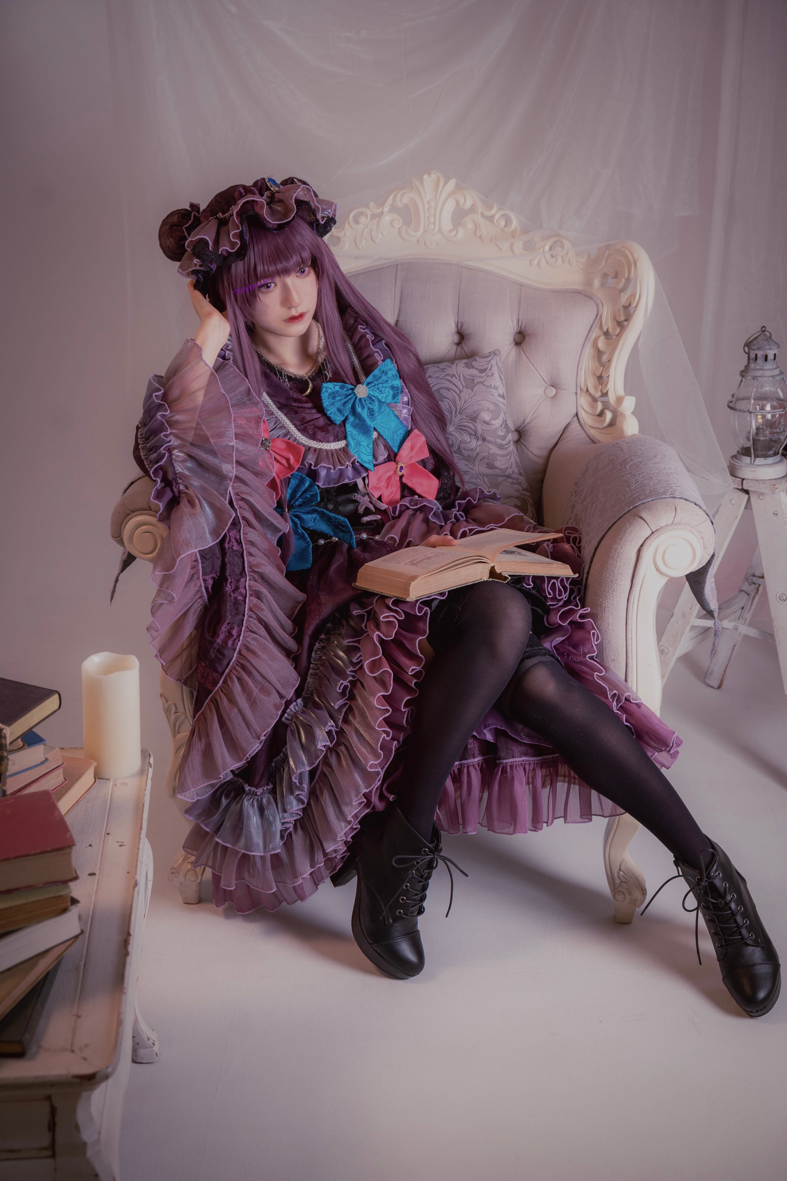 The Big Imageboard Tbib 1girl Absurdres Armchair Black Footwear