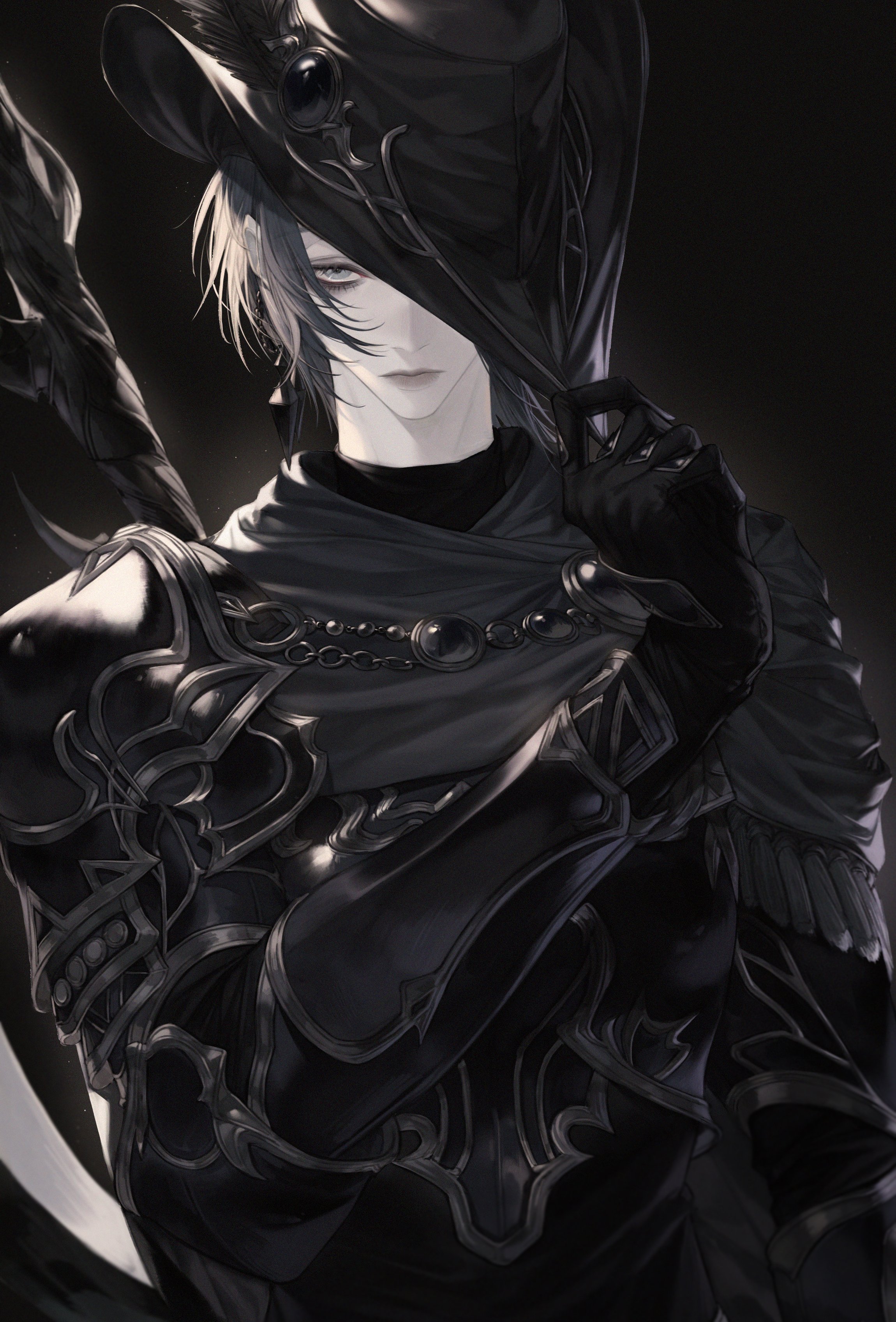 The Big ImageBoard (TBIB) - 1girl absurdres adjusting clothes adjusting headwear androgynous ...