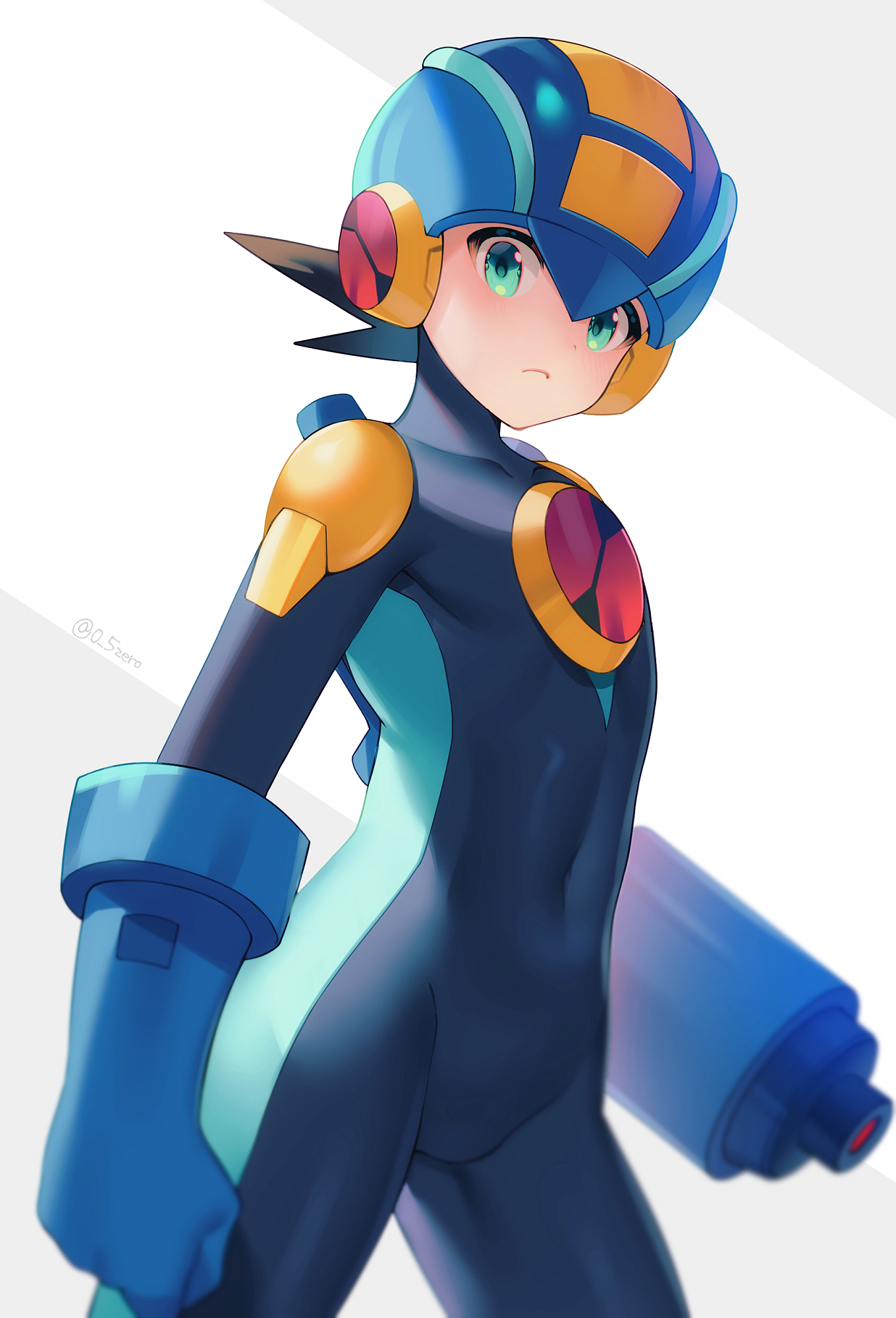 The Big ImageBoard (TBIB) - 1boy arm cannon blue bodysuit blue helmet ...