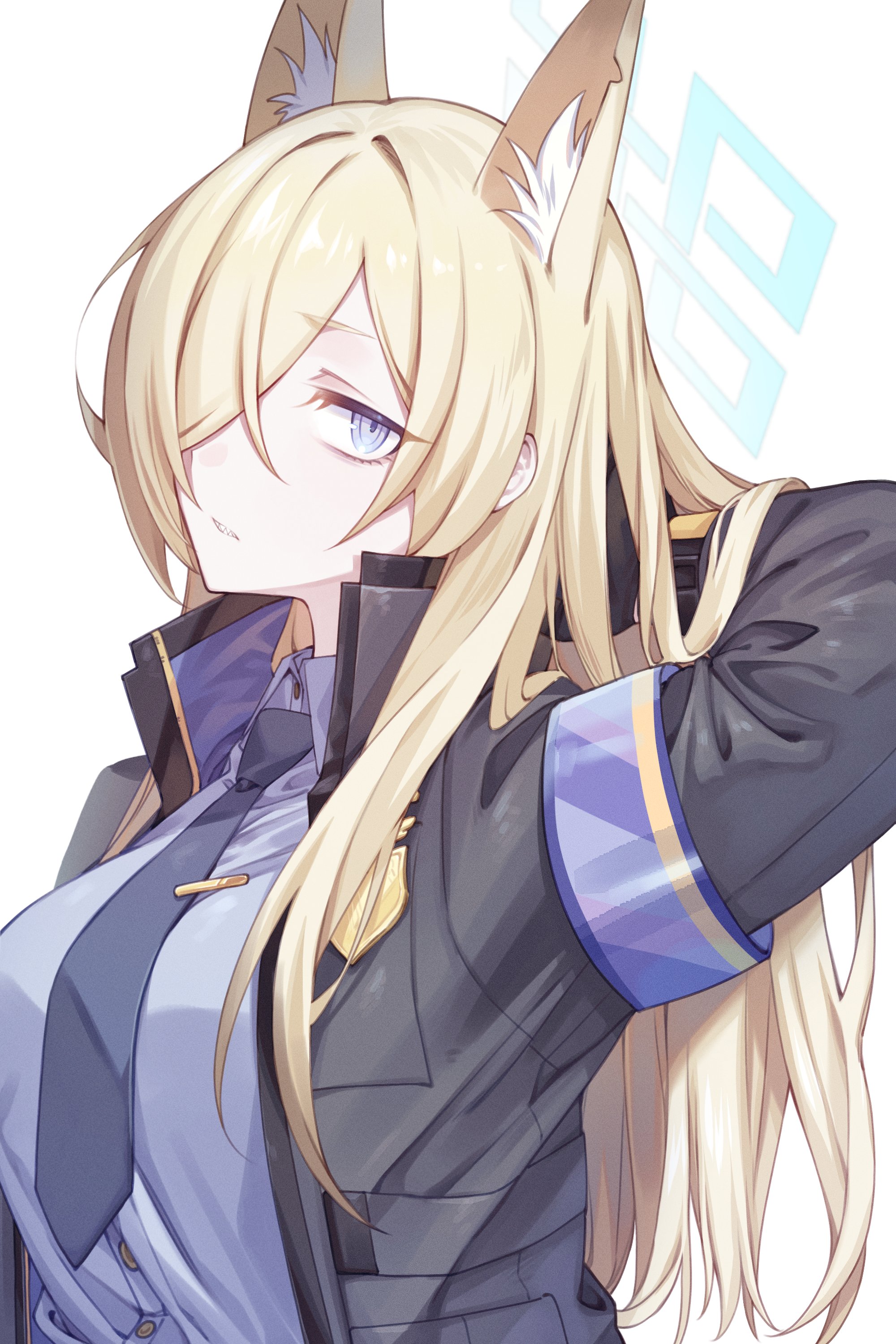 The Big ImageBoard (TBIB) - 1girl absurdres animal ear fluff animal ears arm behind head armband ...