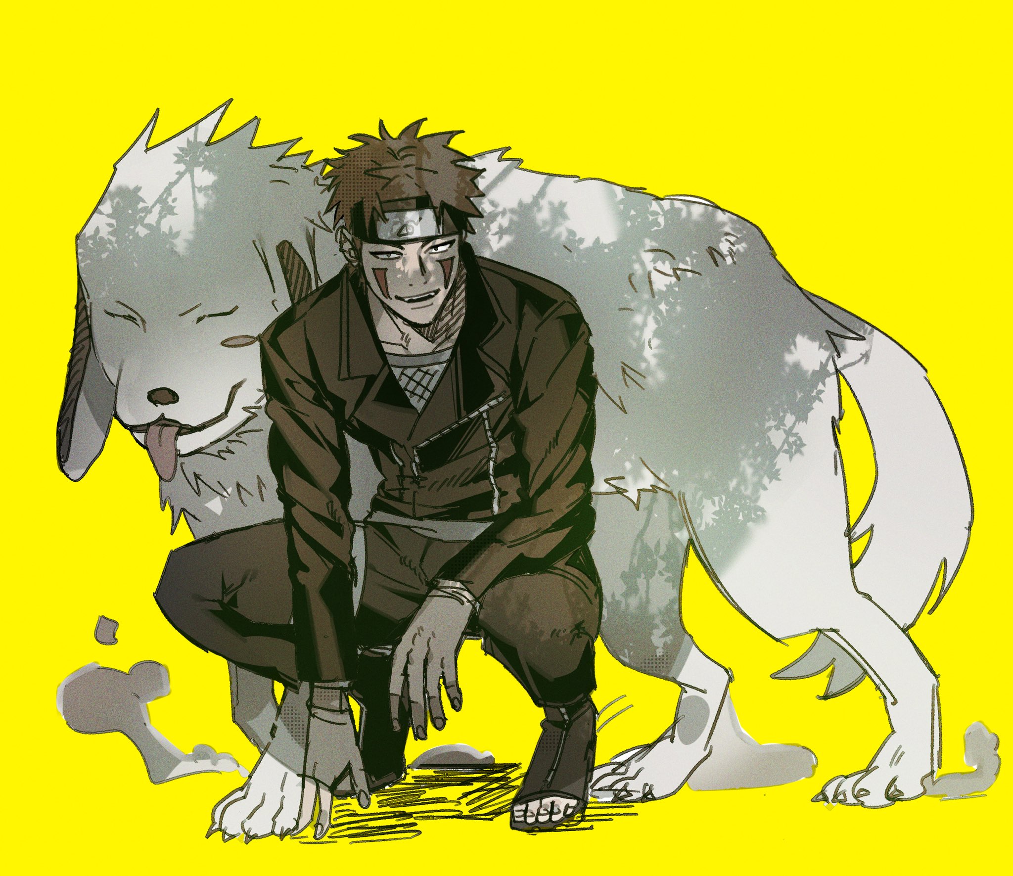 The Big ImageBoard (TBIB) - 1boy akamaru (naruto) black jacket black ...