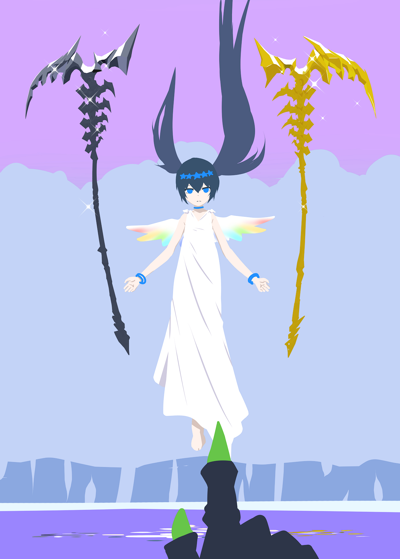 The Big ImageBoard (TBIB) - 2girls 32zzz alternate costume angel angel wings black hair black ...