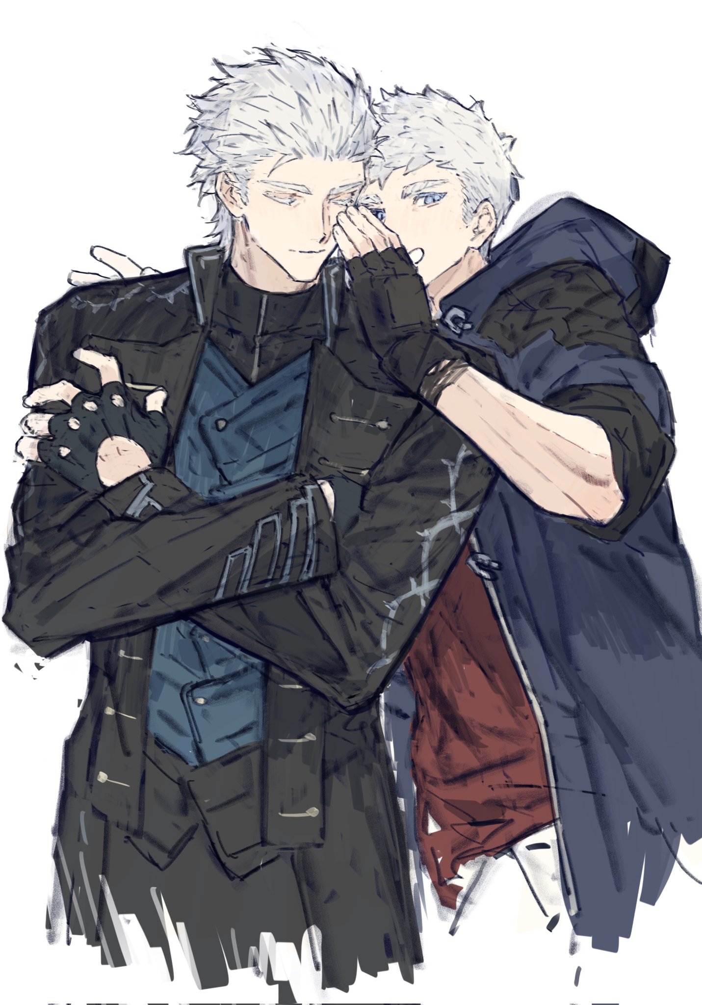 The Big ImageBoard (TBIB) - 2boys black coat black gloves blue eyes ...