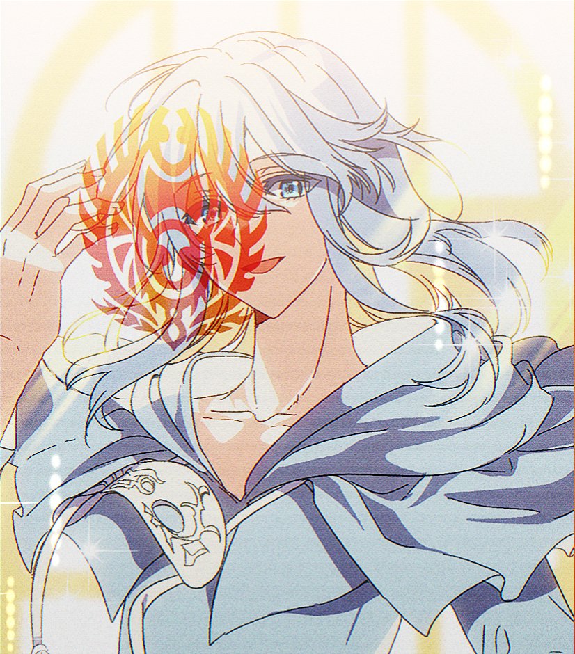 The Big ImageBoard (TBIB) - 1boy androgynous ascian glyph bishounen blue eyes capelet drawstring ...