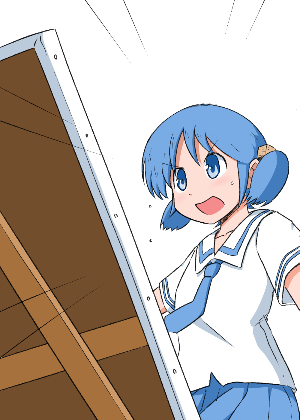 The Big Imageboard Tbib 1girl Blue Eyes Blue Hair Blue Necktie Blue