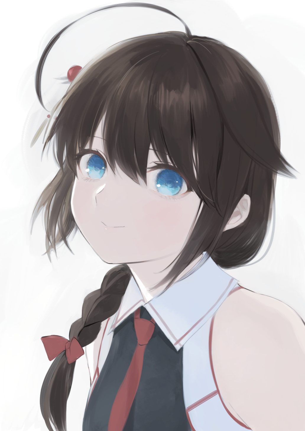 The Big ImageBoard (TBIB) - 1girl ahoge black hair blue eyes braid brown hair chagen kokimu ...