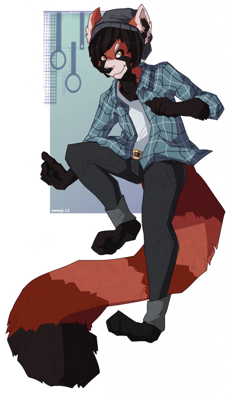 The Big ImageBoard (TBIB) - 2012 4 toes 5 fingers ailurid anthro belt black body black fur black ...