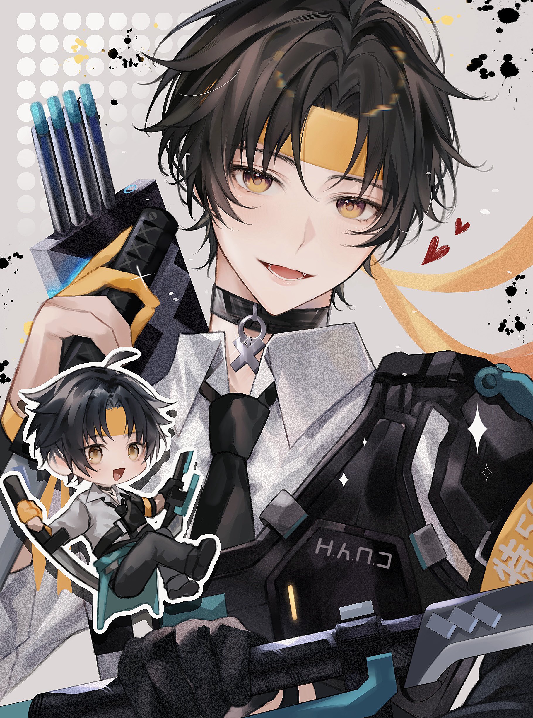 The Big ImageBoard (TBIB) - 1boy absurdres asaba harumasa asuma up black choker black footwear ...