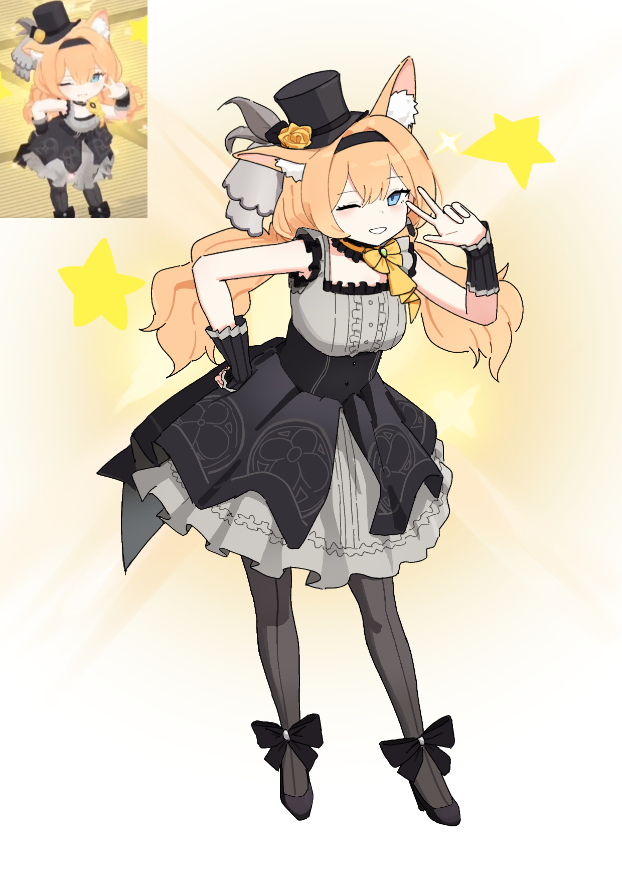 The Big ImageBoard (TBIB) - 1girl adon (dufaladanidu) animal ear fluff animal ears black dress ...