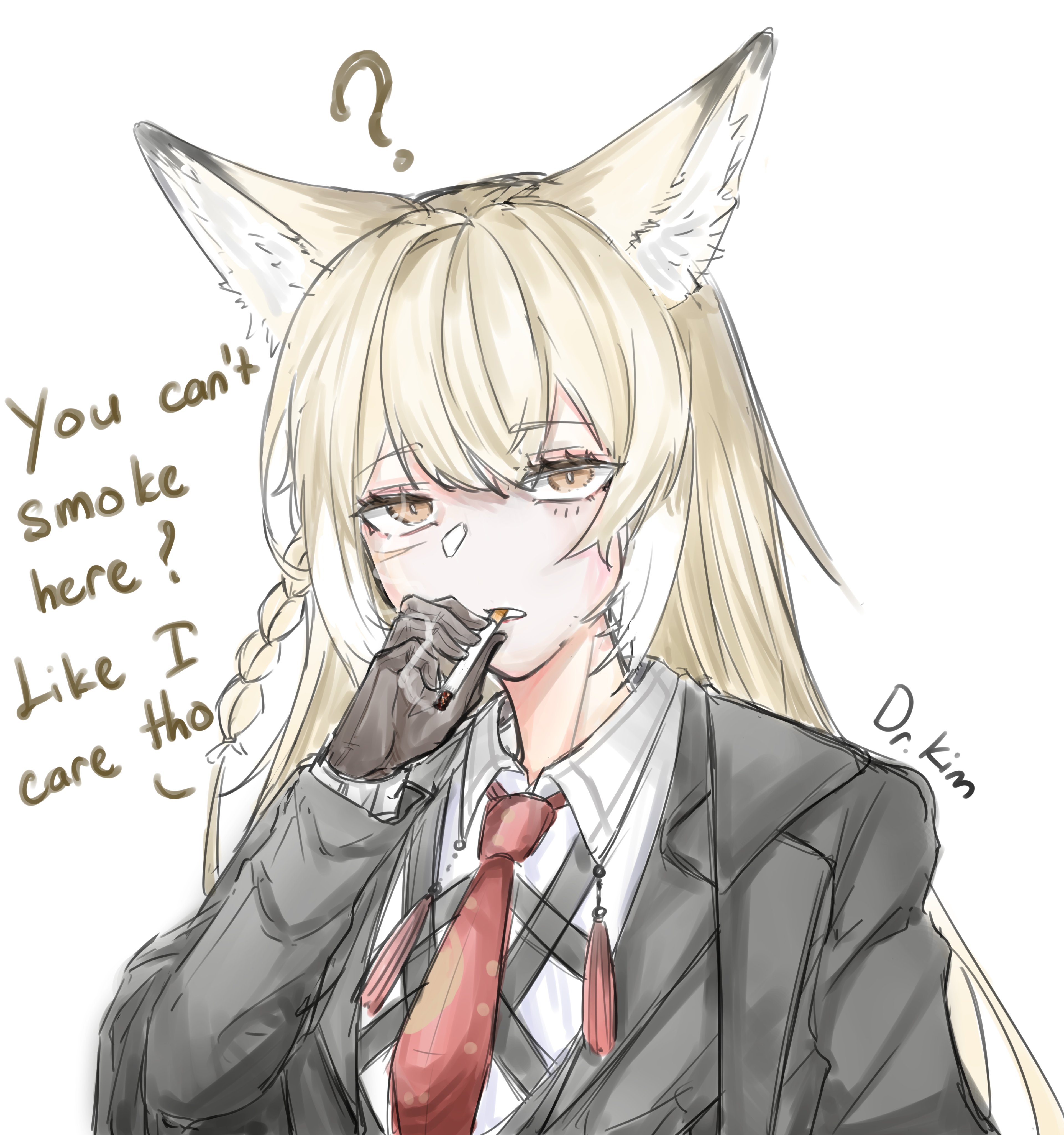 The Big ImageBoard (TBIB) - 1girl ? absurdres animal ear fluff animal ears arknights black ...