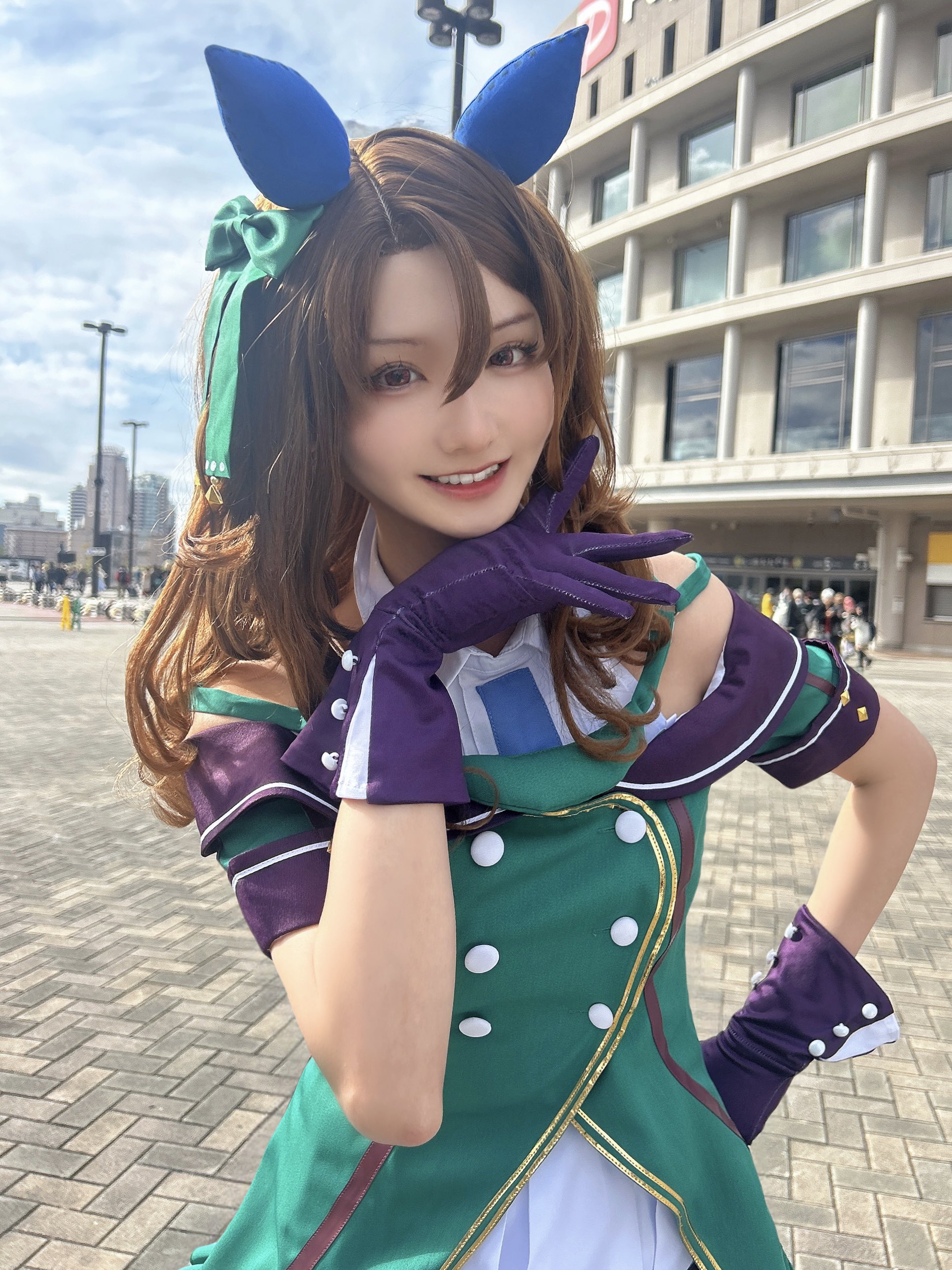 The Big ImageBoard (TBIB) - 1girl absurdres animal ears baku cos02 bow brown hair building ...