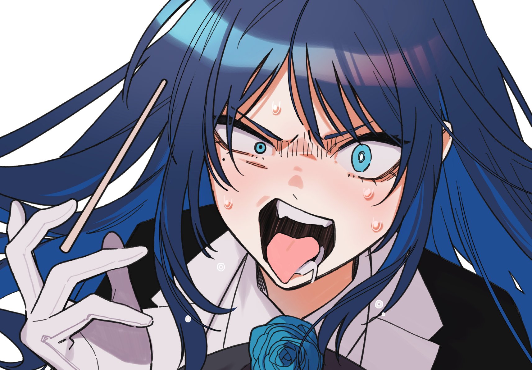 The Big ImageBoard (TBIB) - 1girl ado (utaite) blue eyes blue flower blue hair blue rose chando ...