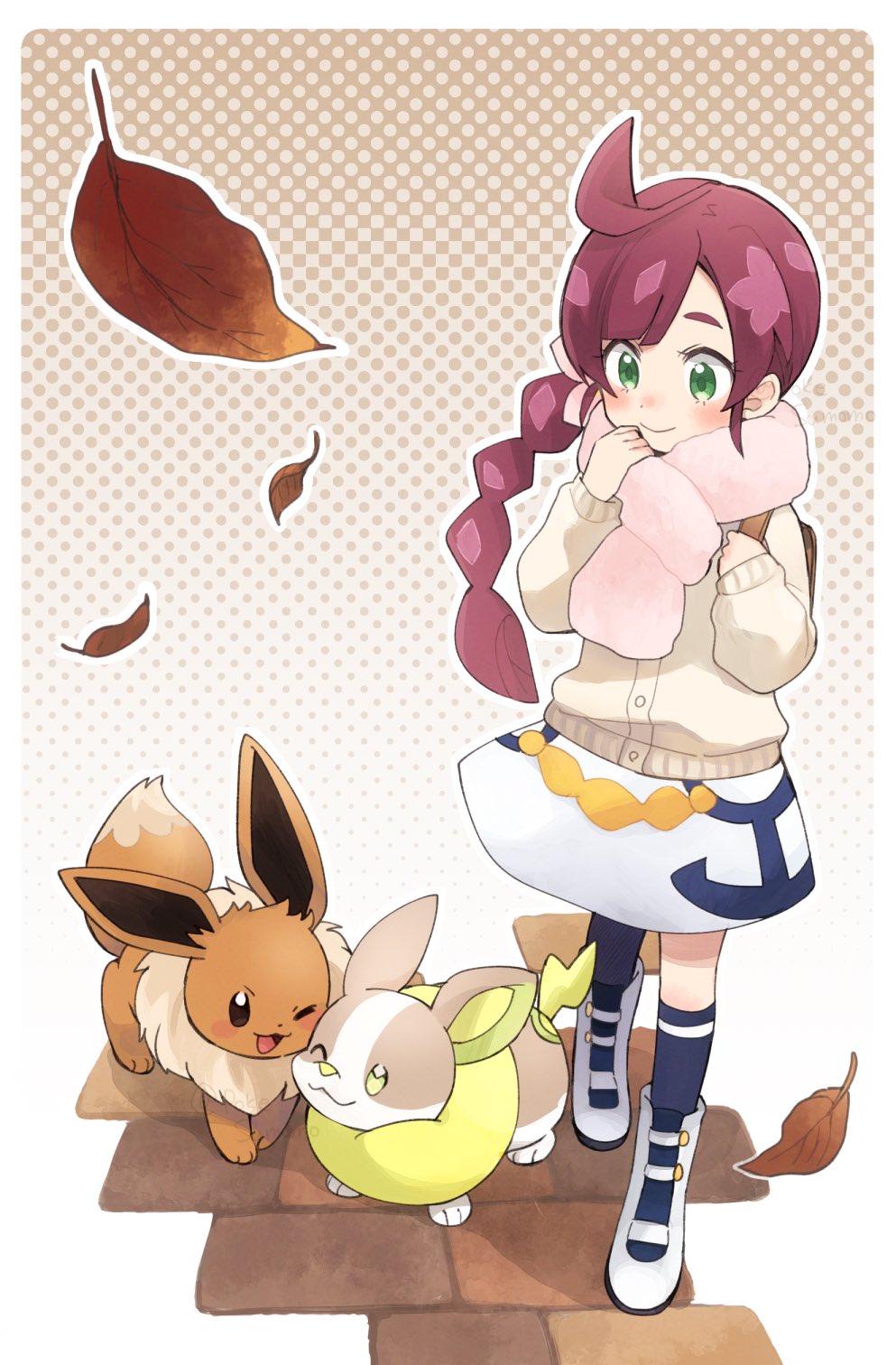 The Big ImageBoard (TBIB) - 1girl ahoge black socks blush boots border brown hair buttons ...