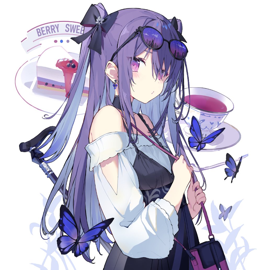 The Big ImageBoard (TBIB) - bag bare shoulders black choker black dress black ribbon blue ...