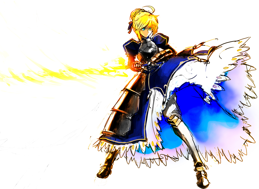 The Big ImageBoard (TBIB) - 1girl ahoge armor armored dress artoria pendragon (fate) blonde hair ...