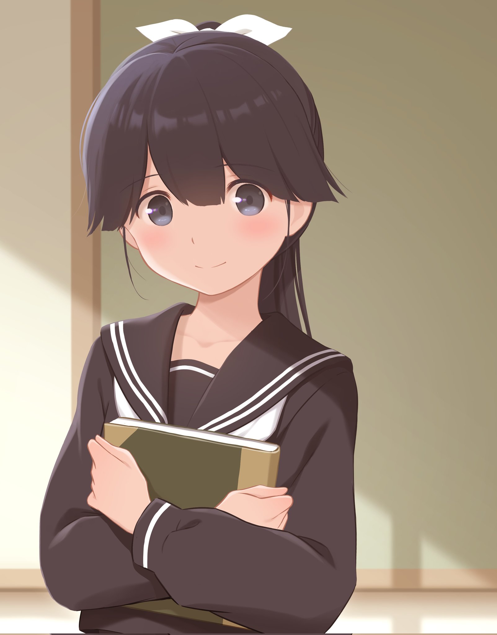 The Big ImageBoard (TBIB) - 1girl alternate costume azuki-iro black eyes black hair black sailor ...