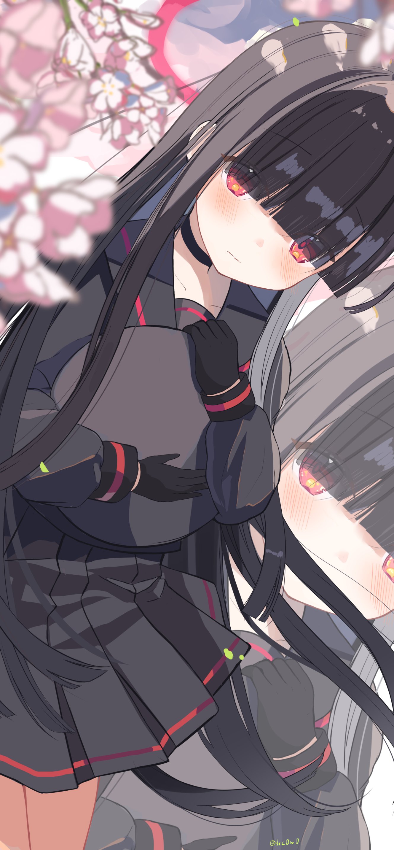 The Big ImageBoard (TBIB) - 1girl absurdres black choker black gloves black hair black sailor ...