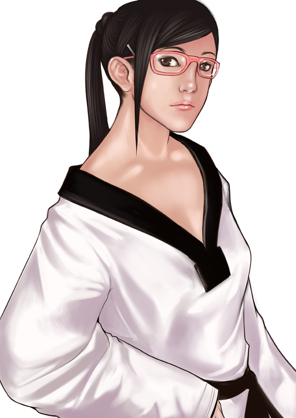 The Big ImageBoard (TBIB) - bad id bad pixiv id black hair brown eyes collarbone glasses ...