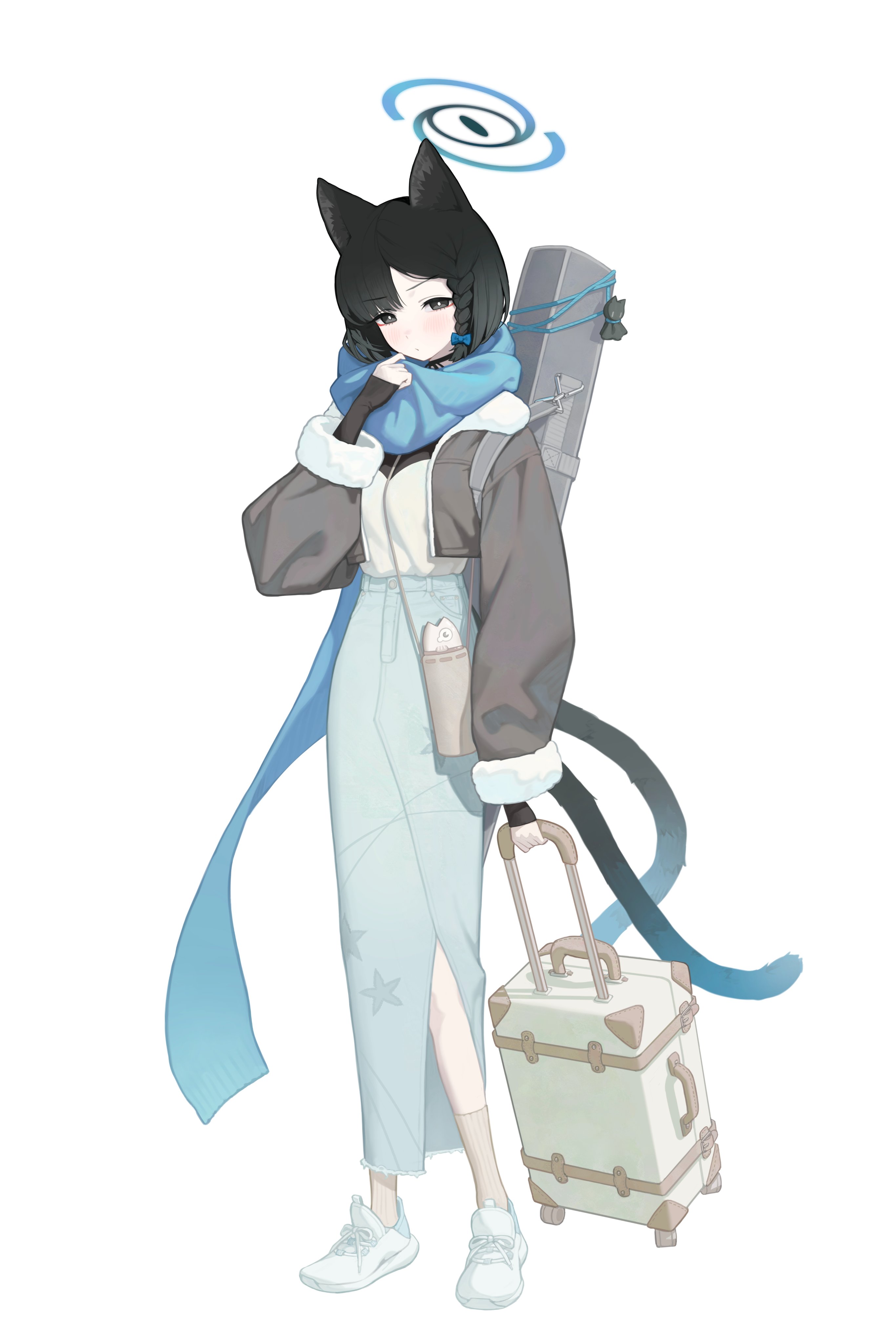 The Big ImageBoard (TBIB) - 1girl absurdres adjusting scarf alternate costume animal ears ankle ...