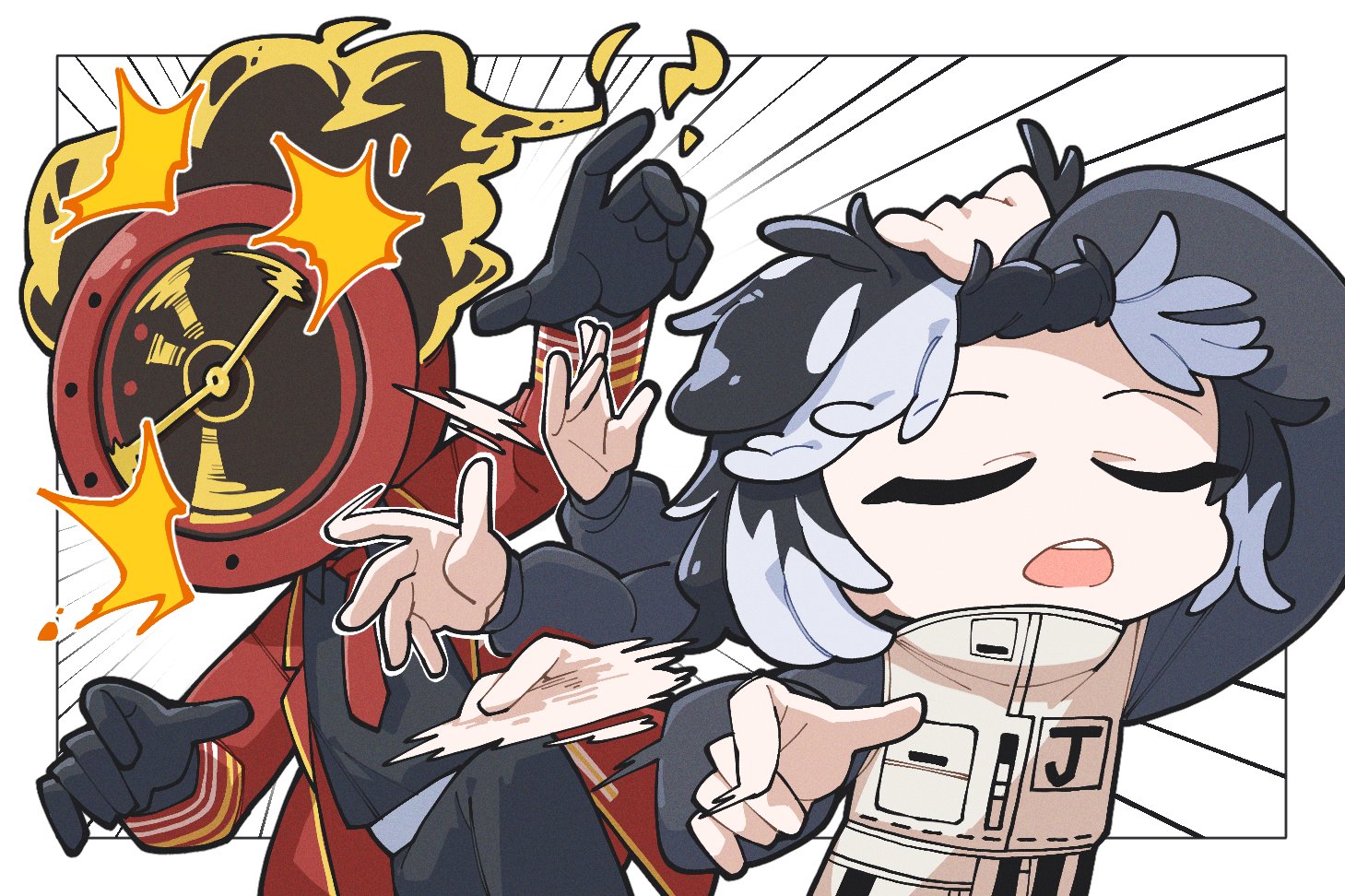 The Big ImageBoard (TBIB) - 1boy 1other afterimage black gloves black ...