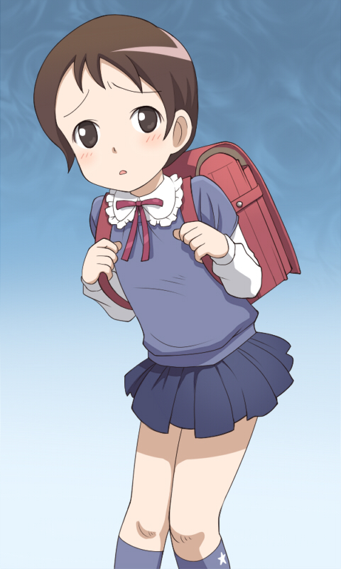 The Big Imageboard Tbib 1girl Backpack Bag Brown Eyes Brown Hair
