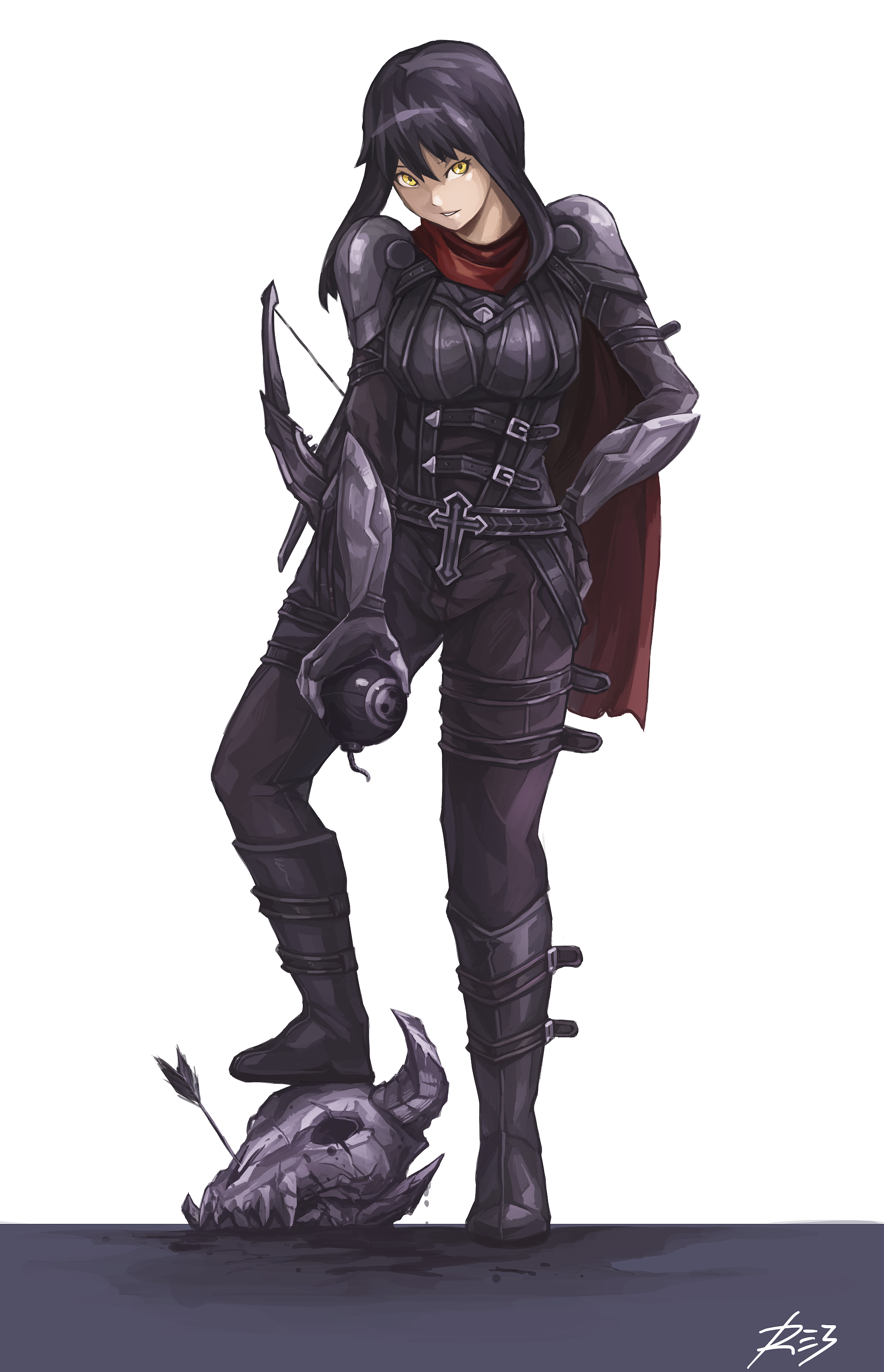 The Big Imageboard Tbib 1girl Absurdres Armor Arrow Projectile