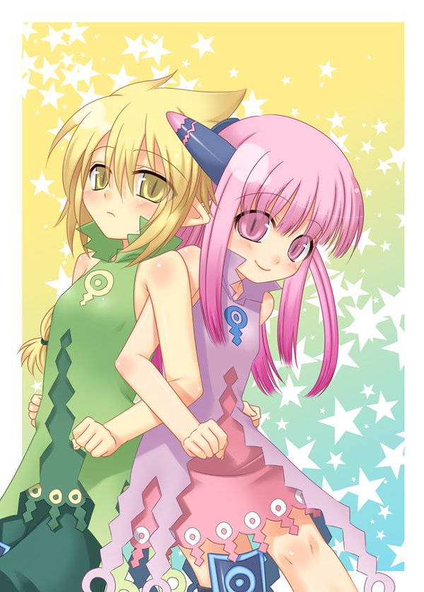 The Big Imageboard Tbib Back To Back Blonde Hair Coral Summon