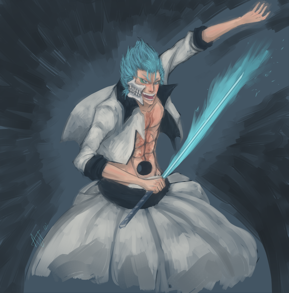 The Big ImageBoard (TBIB) - 1boy abs action arrancar bleach blue blue ...