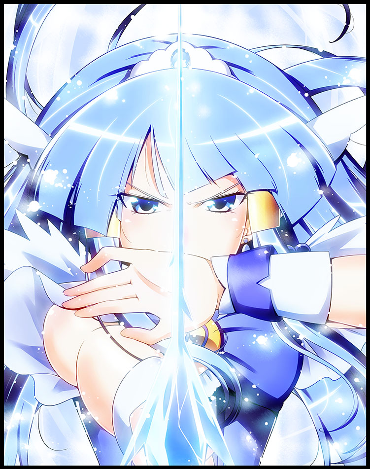 The Big ImageBoard (TBIB) - 1girl aoki reika blue eyes blue hair blue skirt blue theme ...