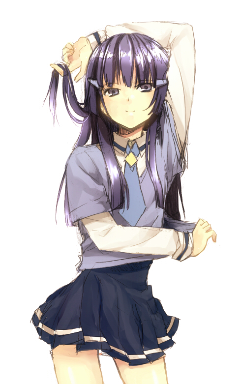 The Big ImageBoard (TBIB) - 1girl adjusting hair aoki reika arm up bad id bad nicoseiga id black ...