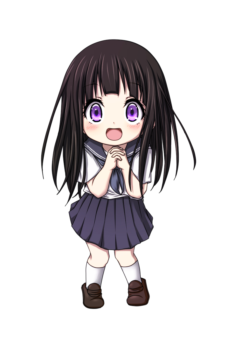 The Big ImageBoard (TBIB) - 1girl black hair blush chibi chitanda eru ...