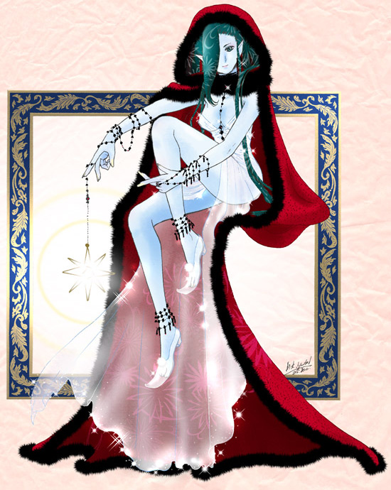 The Big ImageBoard (TBIB) - 1girl anklet aqua eyes aqua hair beads between breasts blue skin ...