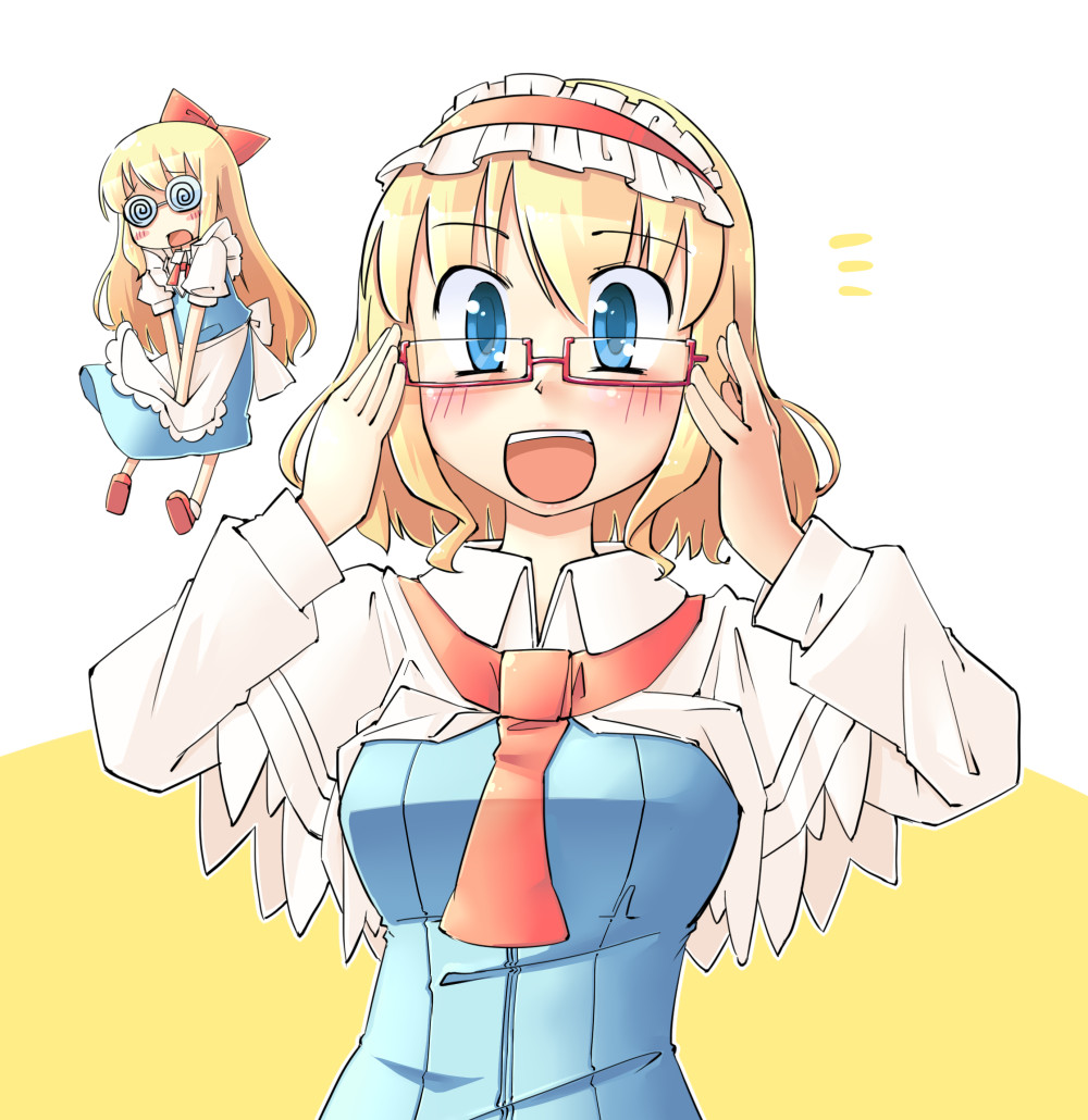 The Big ImageBoard (TBIB) - 2girls @ @ adjusting eyewear alice margatroid arnest bespectacled ...