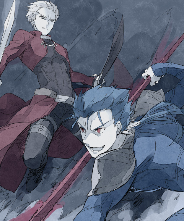 The Big ImageBoard (TBIB) - 2boys archer (fate) blue hair commentary ...