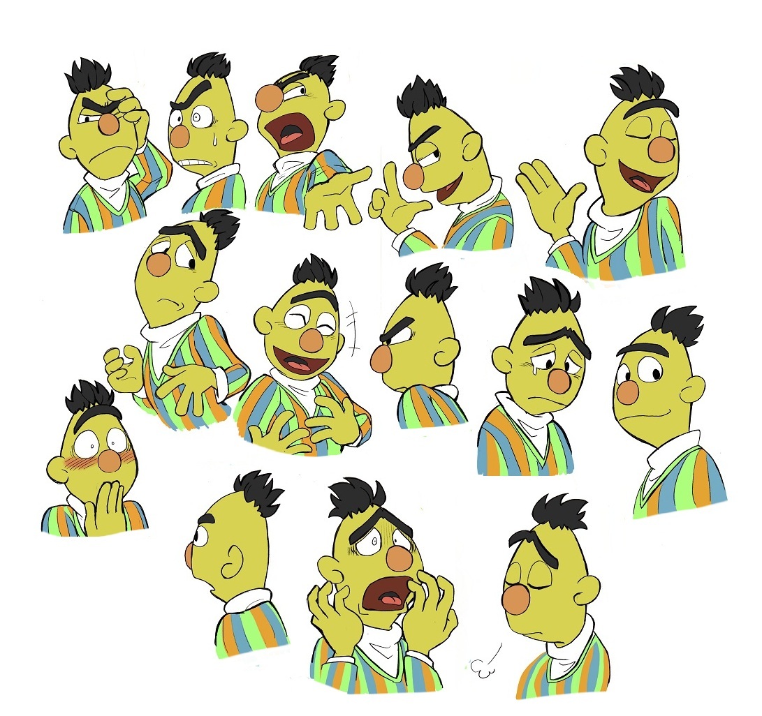 The Big ImageBoard (TBIB) - bert black hair blush expressions sesame ...