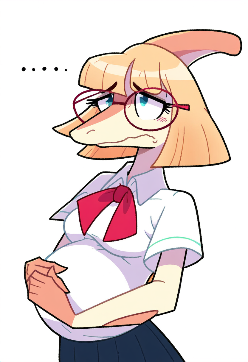 The Big Imageboard Tbib Anthro Biped Blonde Hair Blue Eyes Blush Bow Tie Clothing Collared