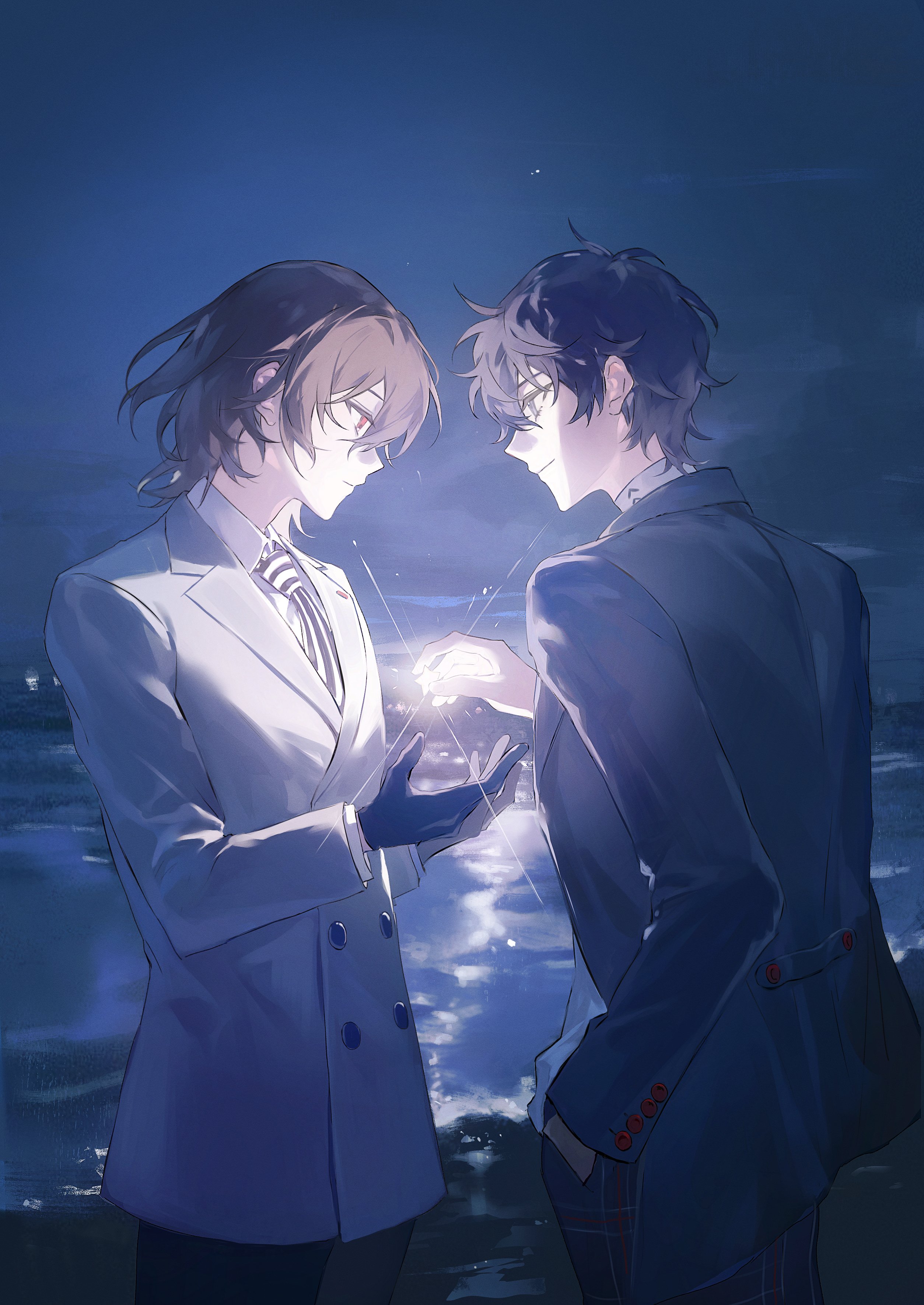 The Big ImageBoard (TBIB) - 2boys absurdres akechi gorou amamiya ren beach black eyes black ...