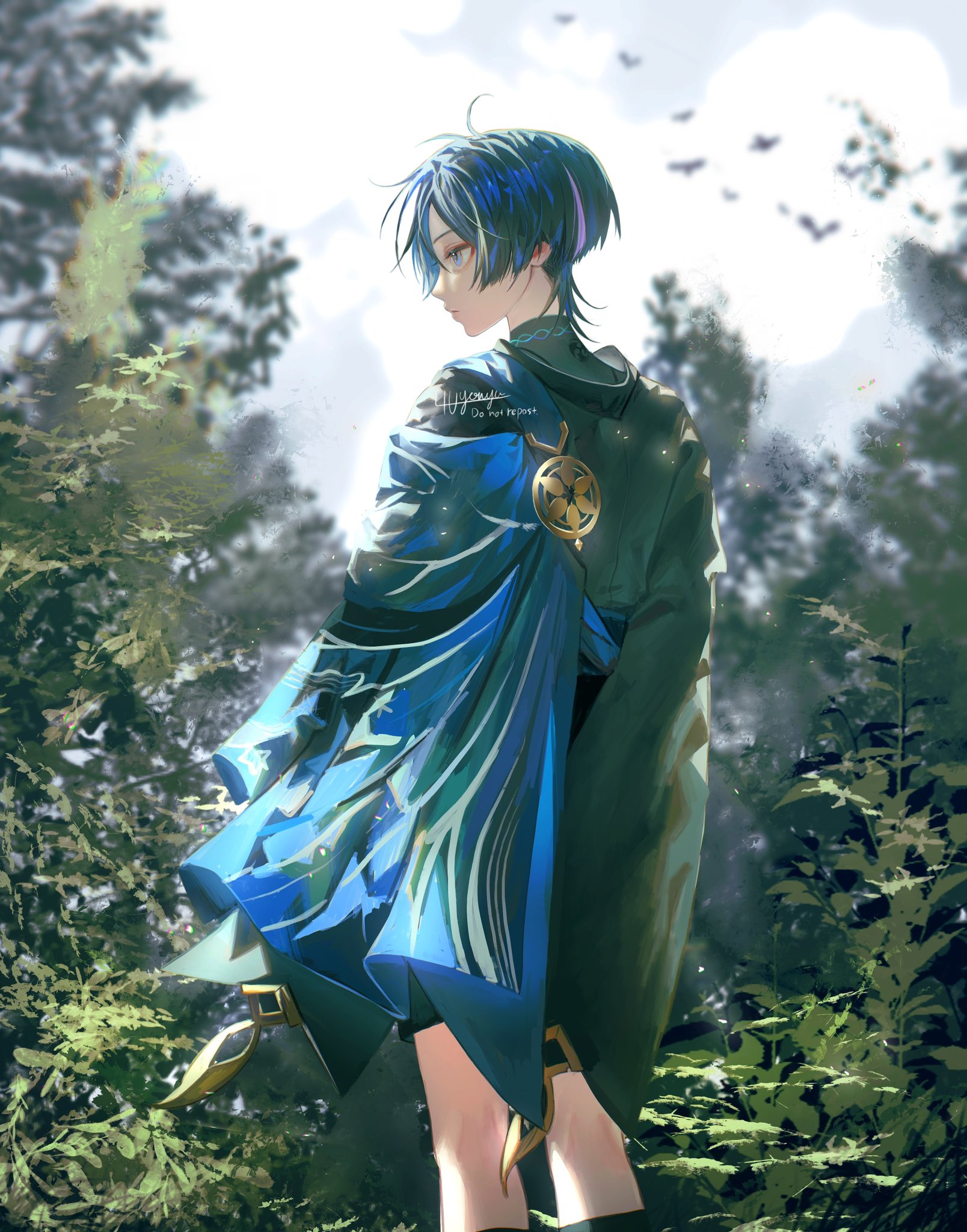 The Big ImageBoard (TBIB) - 1boy 4the2ofus bird black bodysuit black hair blue cape blunt ends ...