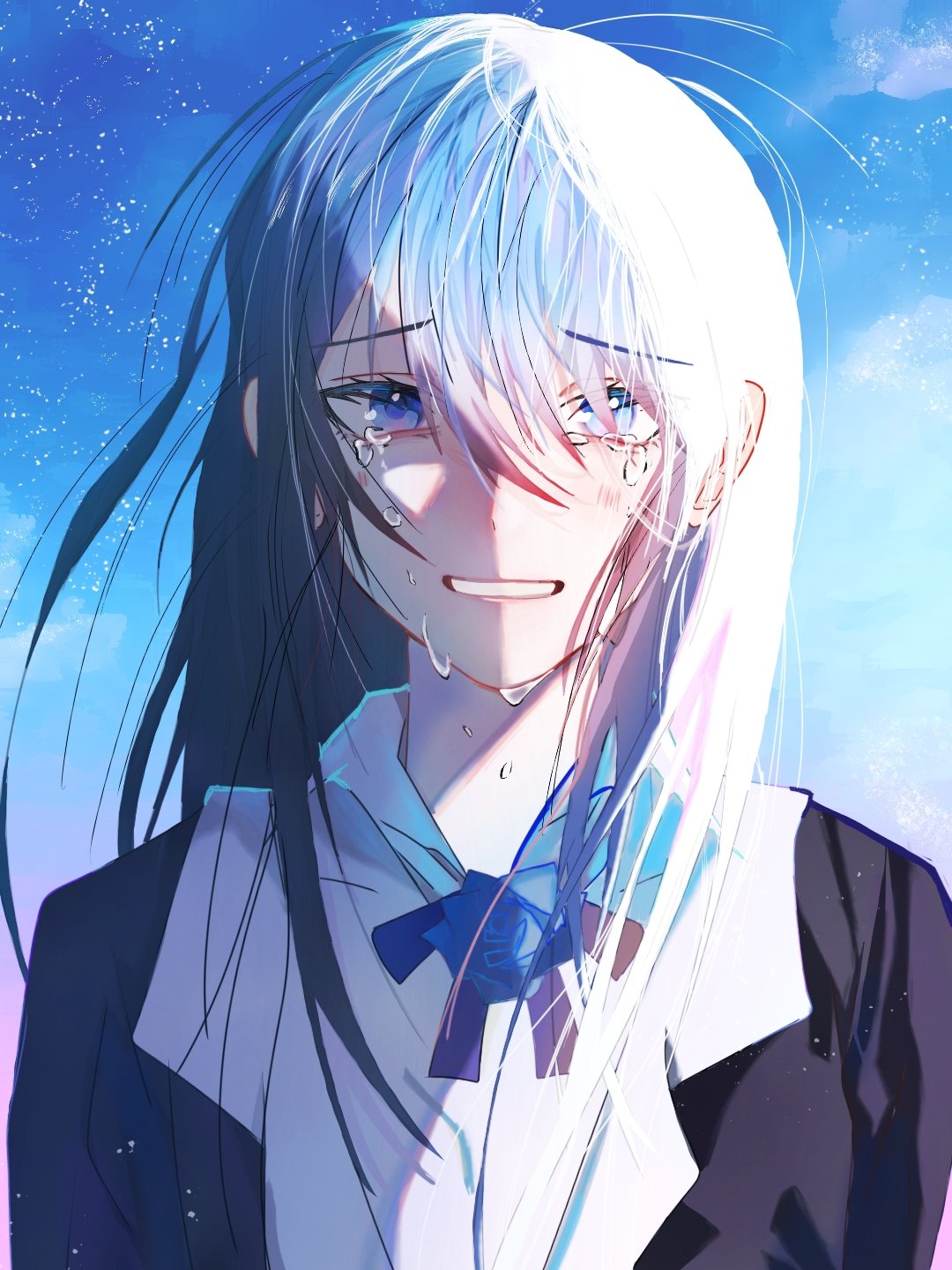 The Big ImageBoard (TBIB) - 1girl ado (utaite) blue eyes blue flower blue hair blue rose blush ...