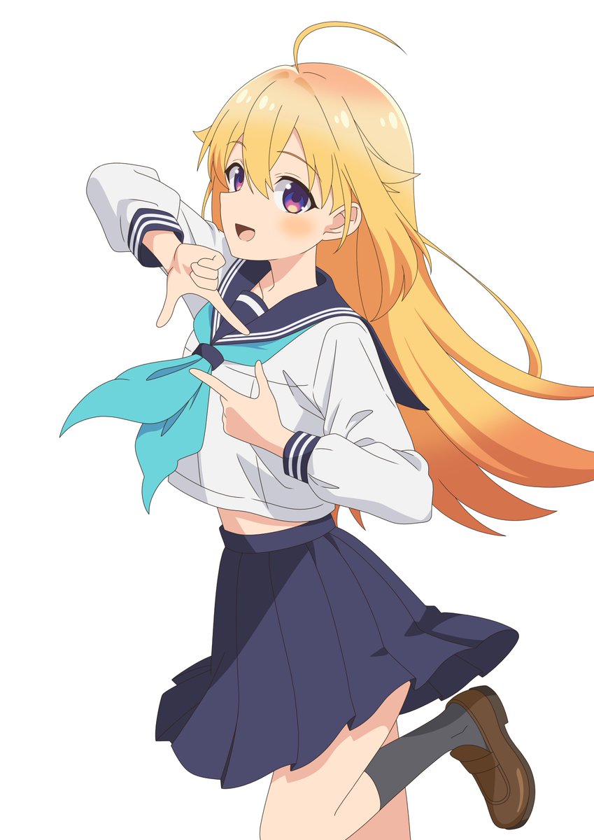 The Big ImageBoard (TBIB) - 1girl ahoge aqua neckerchief blonde hair blue neckerchief blue ...