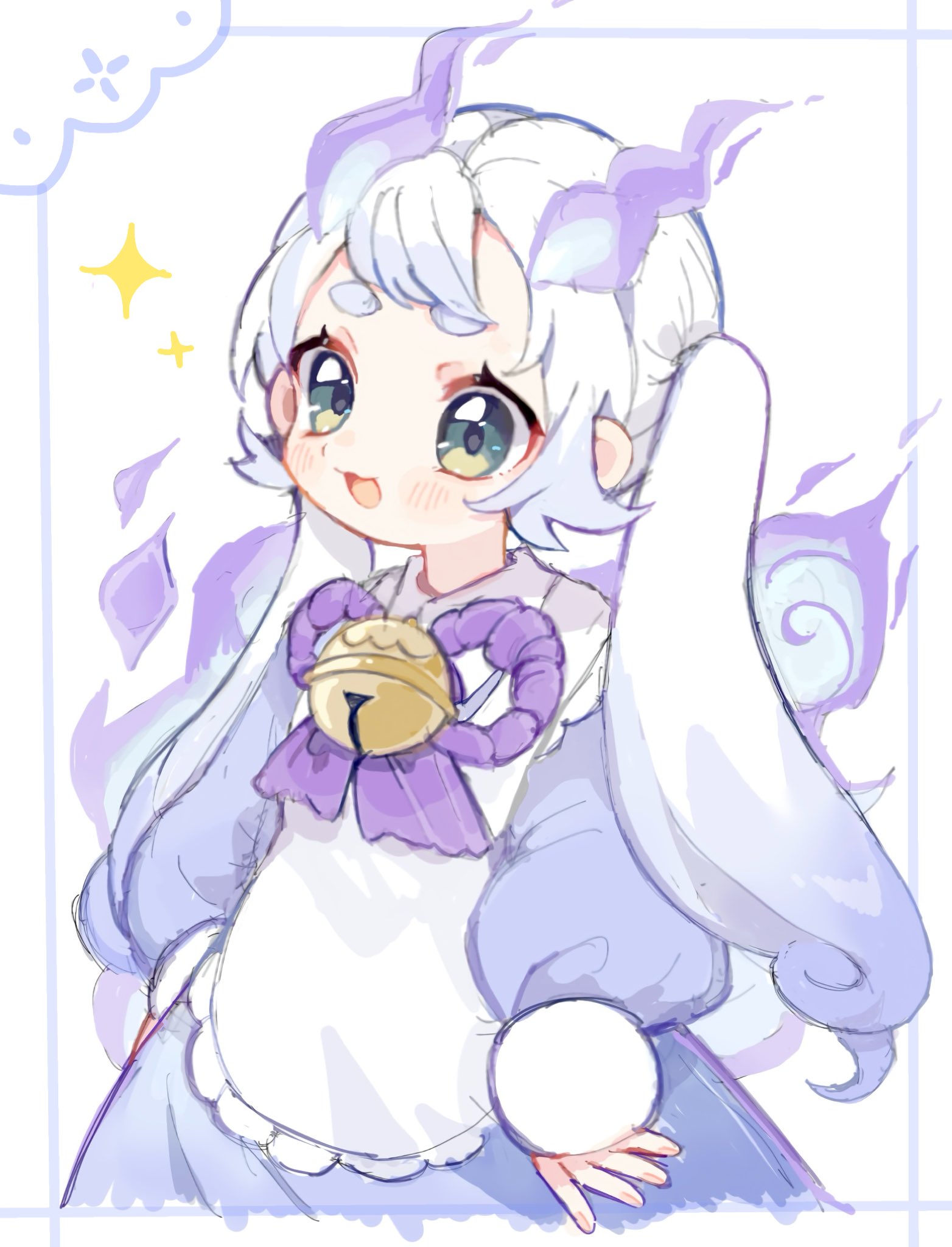 The Big ImageBoard (TBIB) - 1girl :3 apron bell blue dress blue fire ...