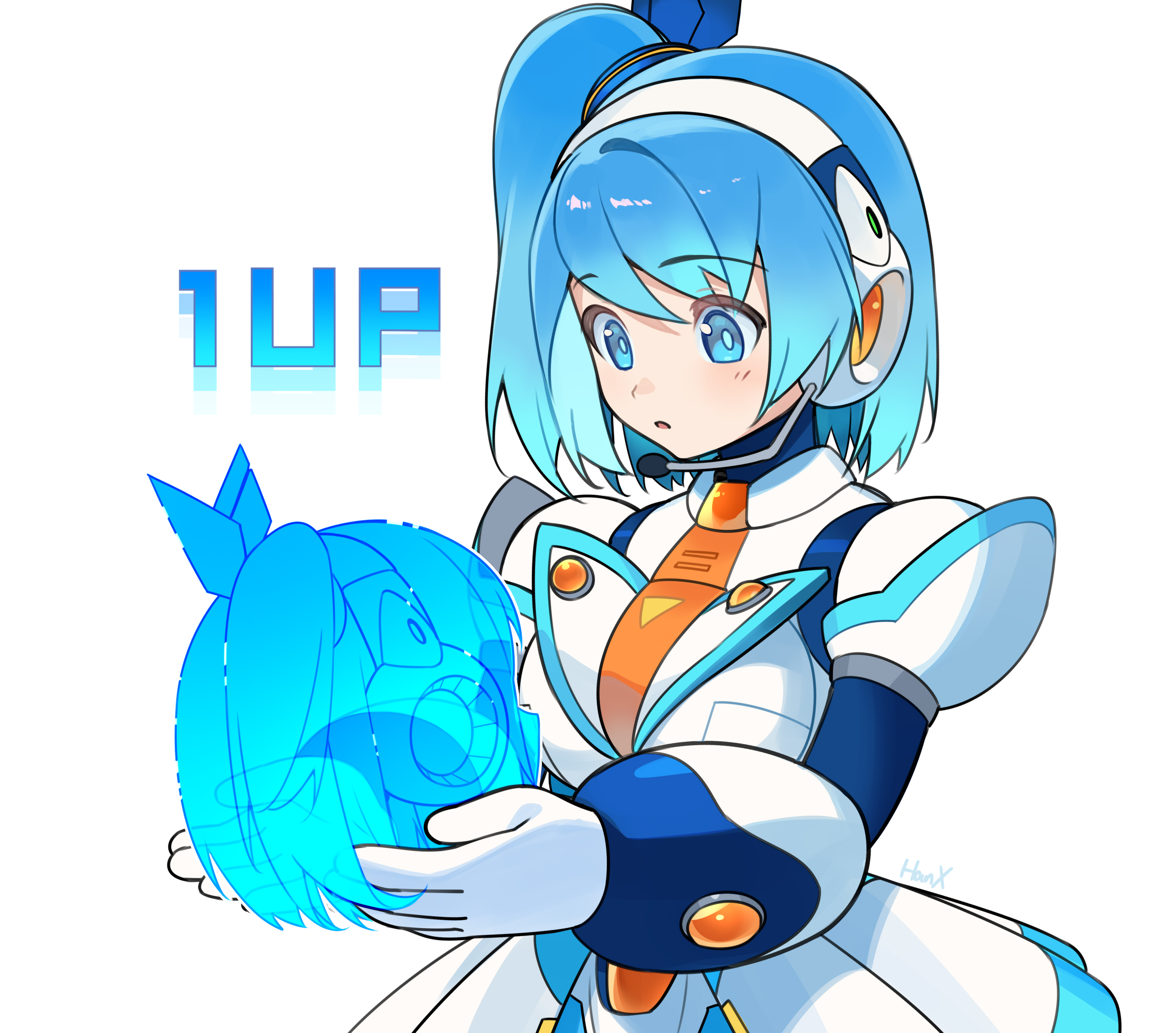 The Big ImageBoard (TBIB) - 1girl 1up blue eyes blue hair buzzsaw ...