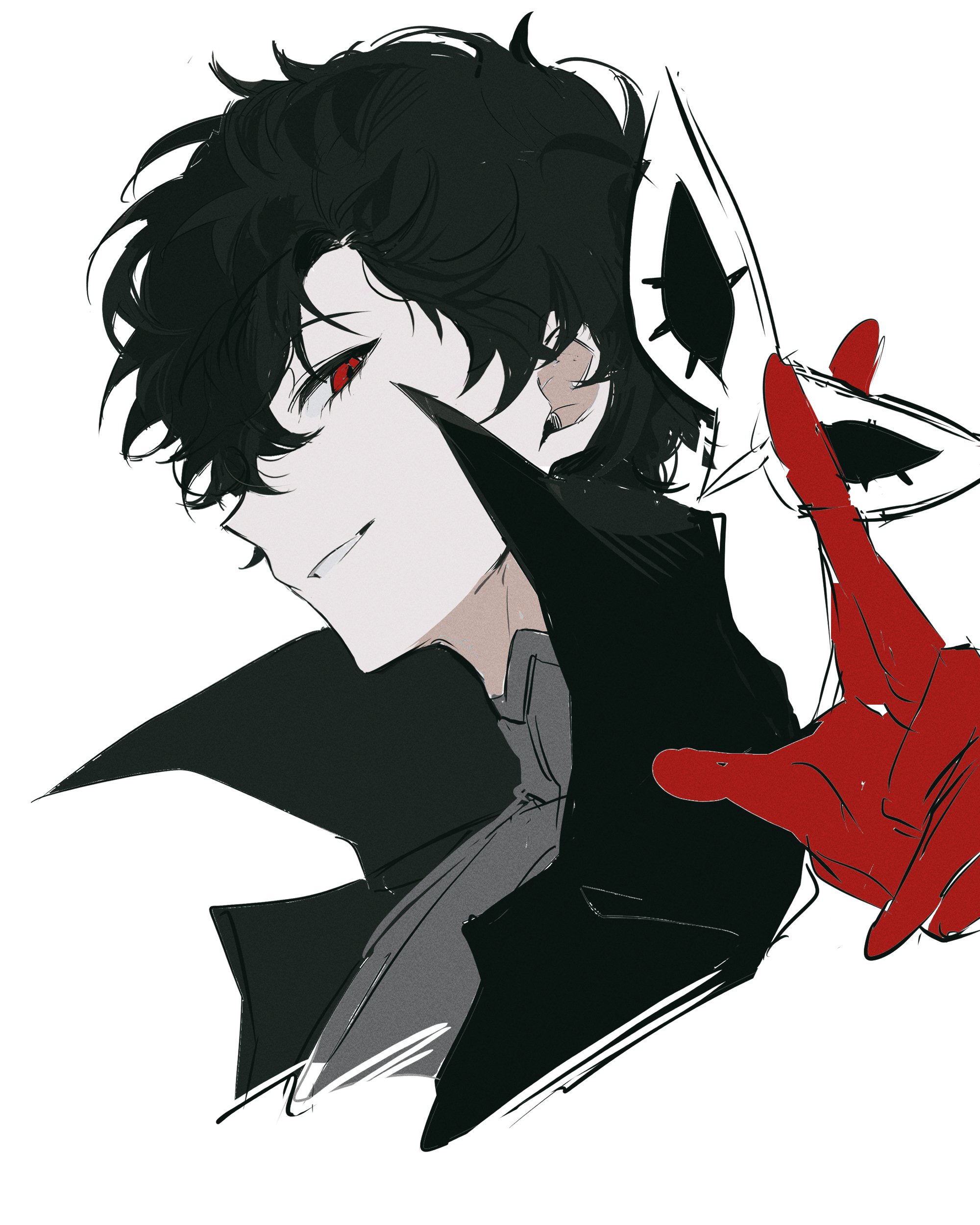 The Big ImageBoard (TBIB) - 1boy absurdres amamiya ren black coat black hair coat commentary ...