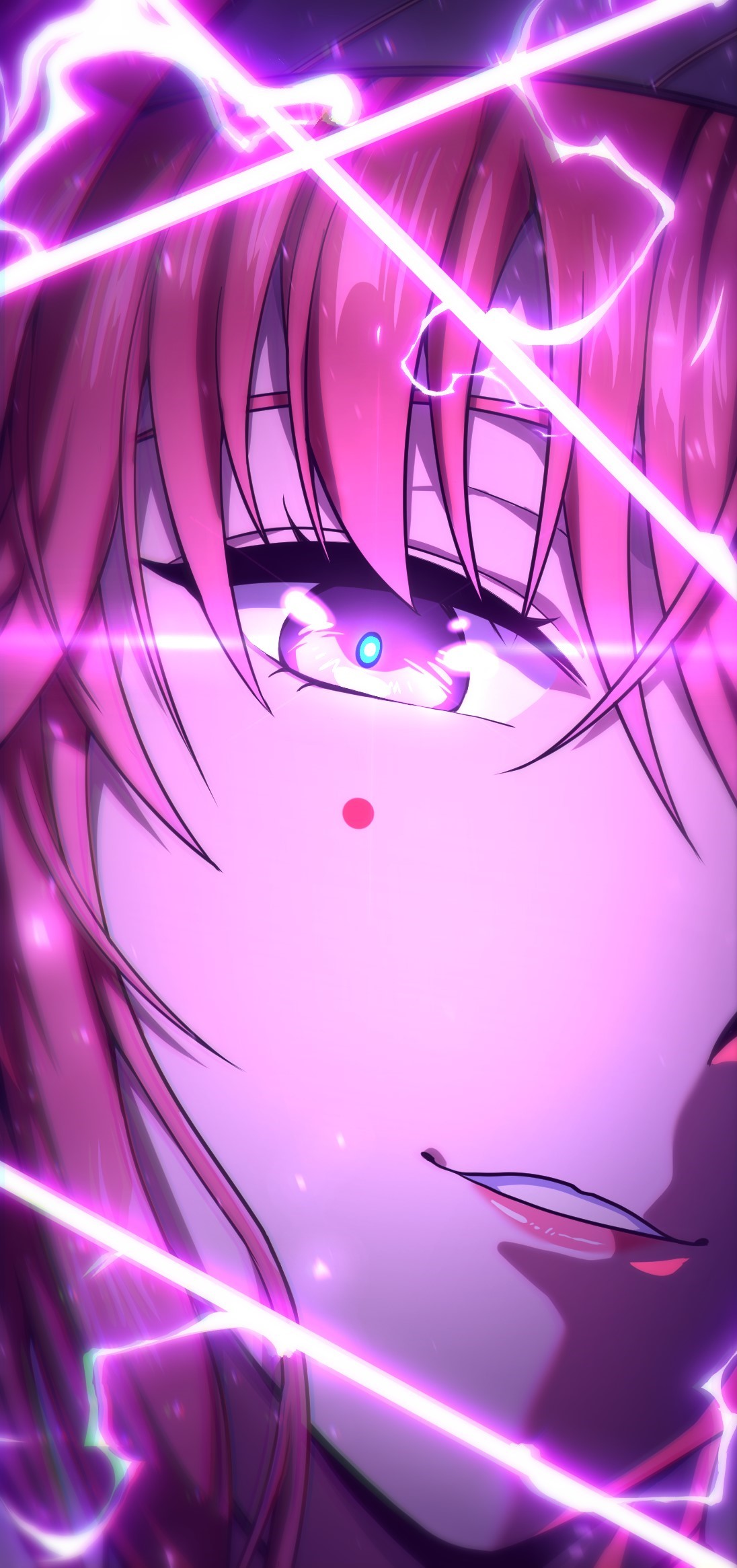 The Big ImageBoard (TBIB) - 1girl black hairband blue pupils circle facial mark close-up ...