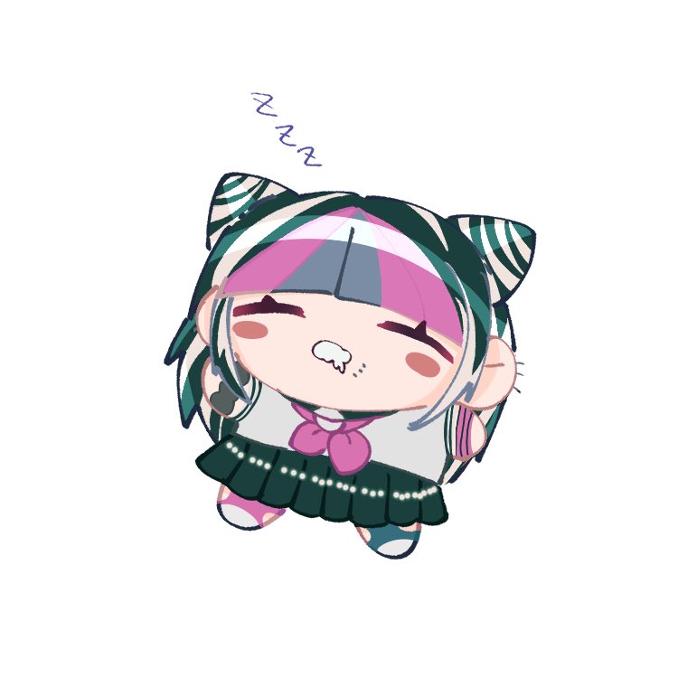 The Big ImageBoard (TBIB) - 1girl :o black hair blunt bangs blush stickers chibi closed eyes ...