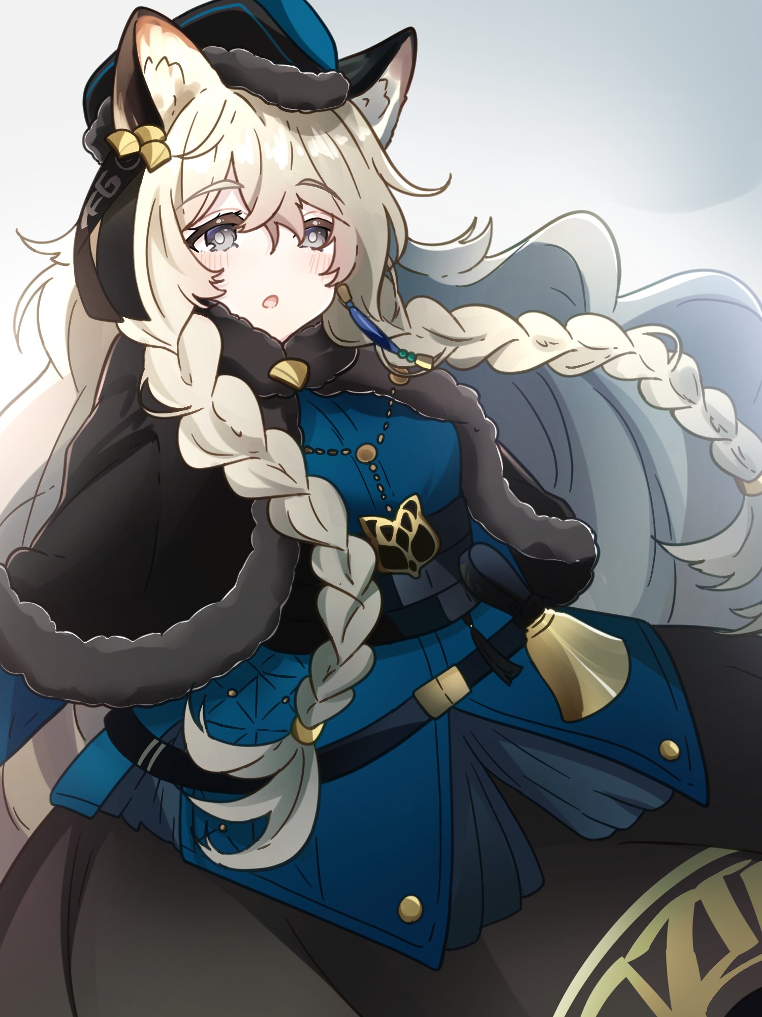 The Big ImageBoard (TBIB) - 1girl :o animal ears arknights aza nonoka black capelet black eyes ...