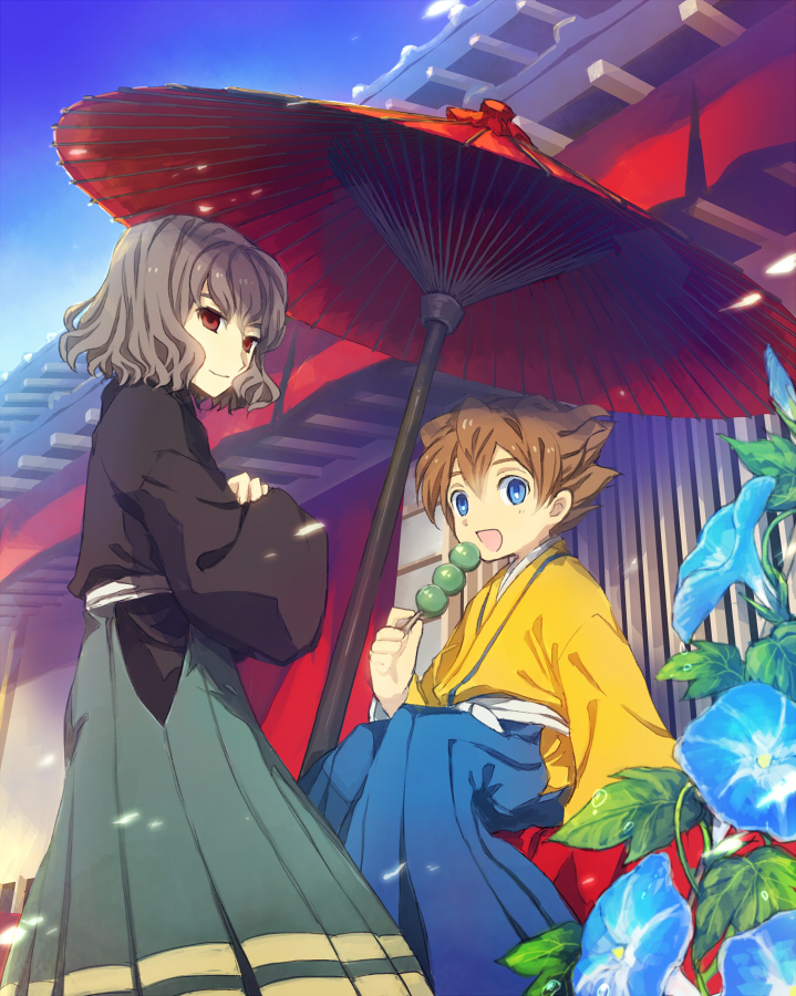 The Big ImageBoard (TBIB) - 2boys aofujiake architecture blue eyes blue ...