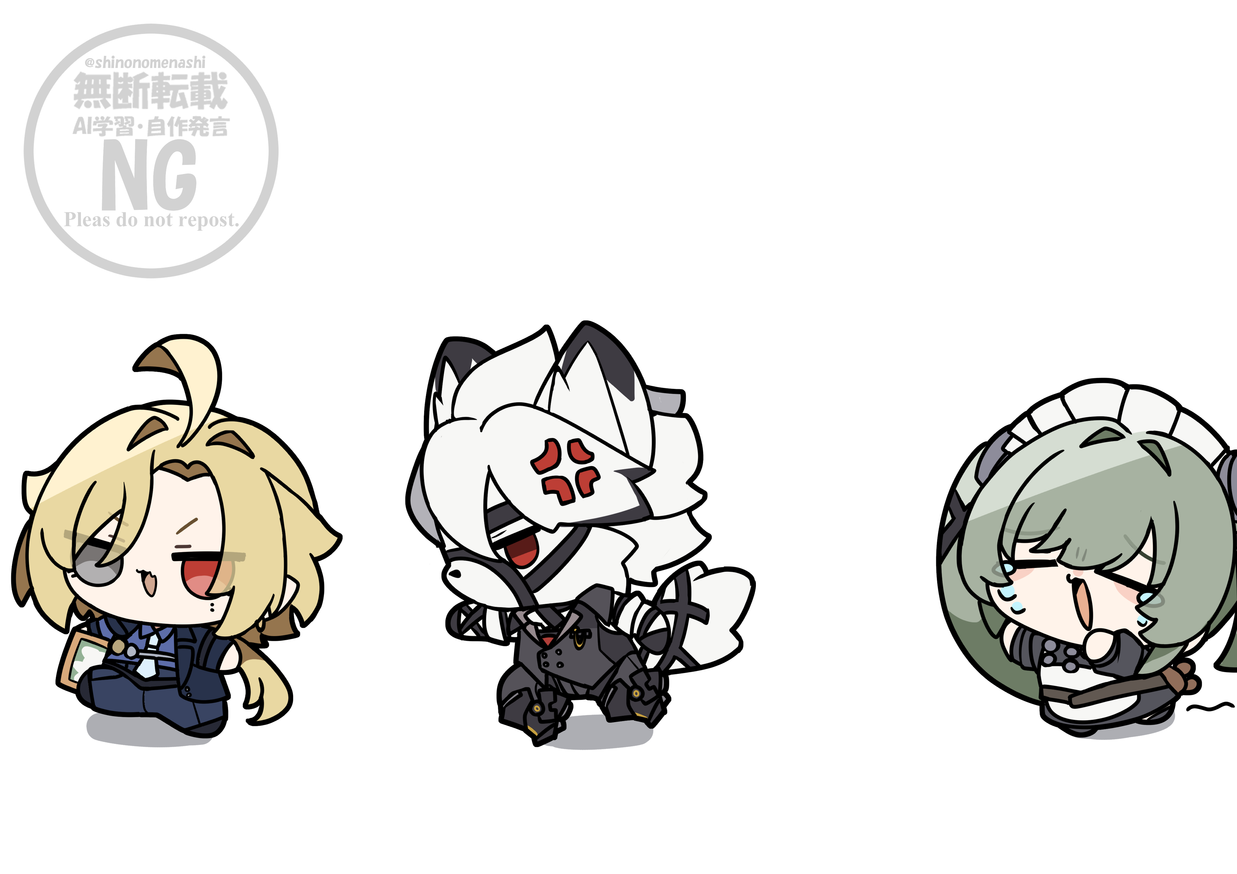 The Big ImageBoard (TBIB) - 1girl 2boys absurdres blonde hair chibi ...