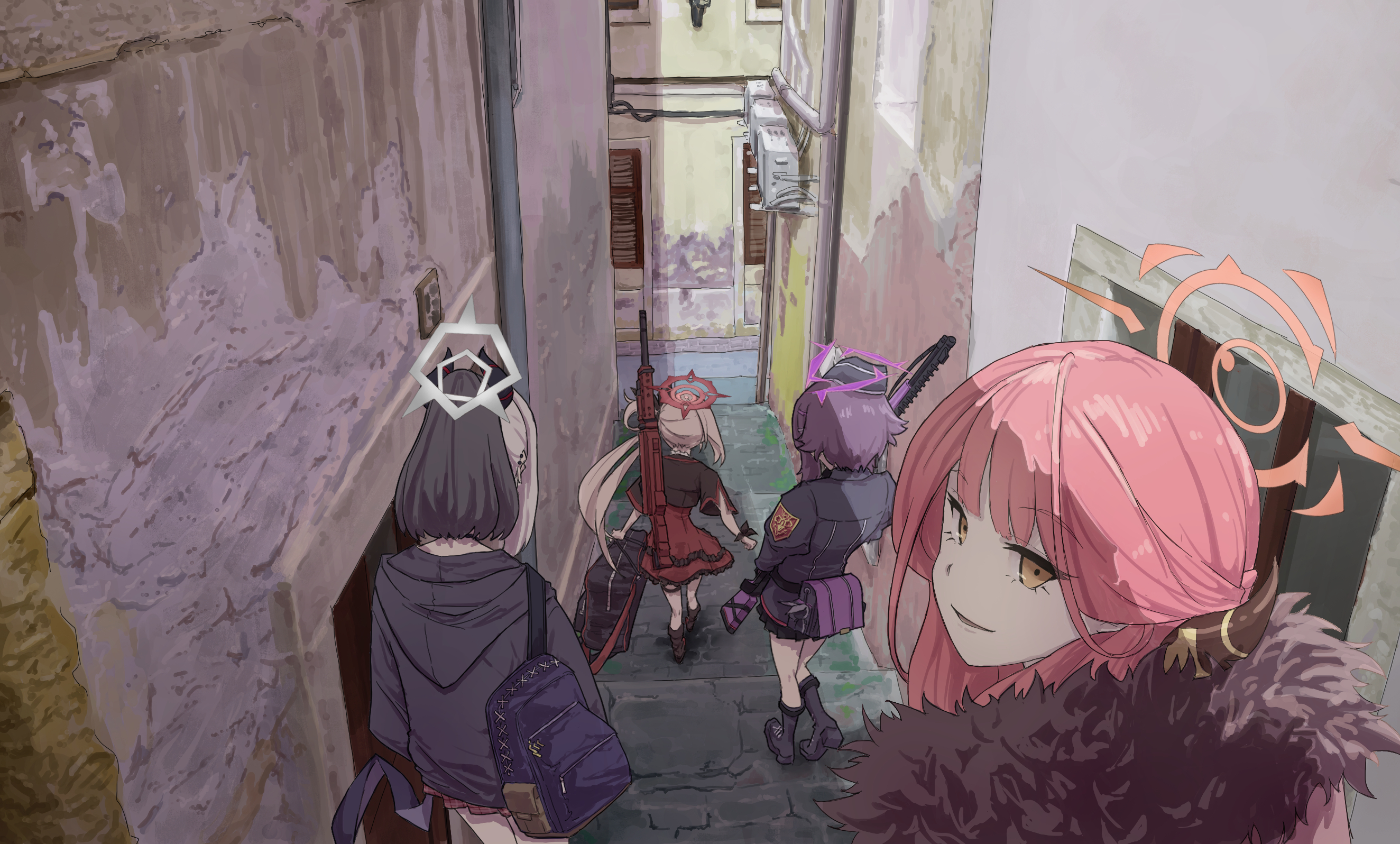 The Big ImageBoard (TBIB) - 4girls alley aru (blue archive) backpack ...