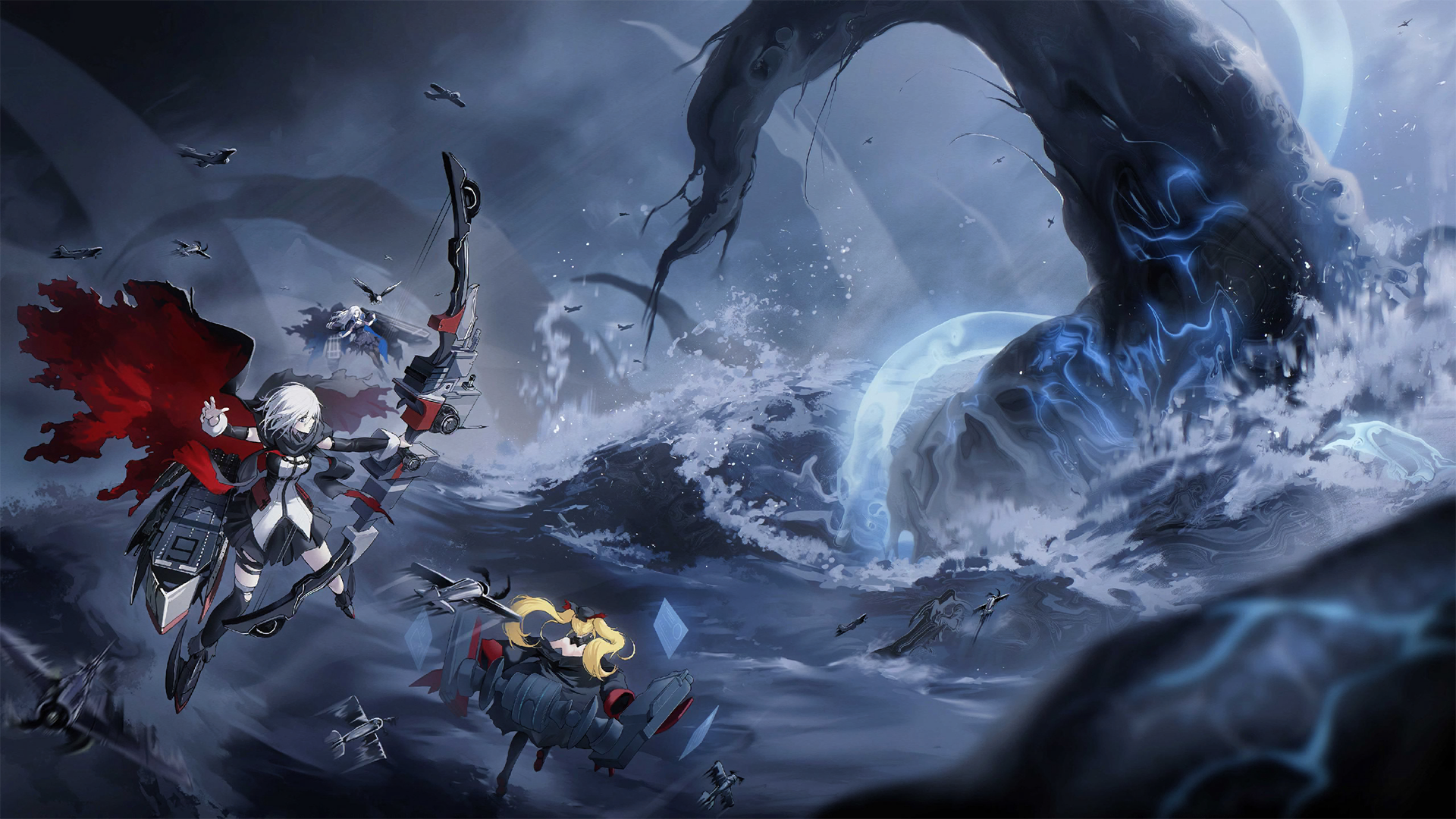 The Big ImageBoard (TBIB) - 3girls aircraft azur lane blonde hair cape ...